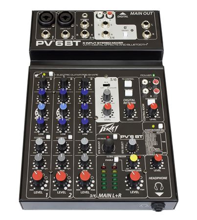 Peavey PV 6 BT Mixer with Bluetooth and Effects | InfinityElectronicsInc